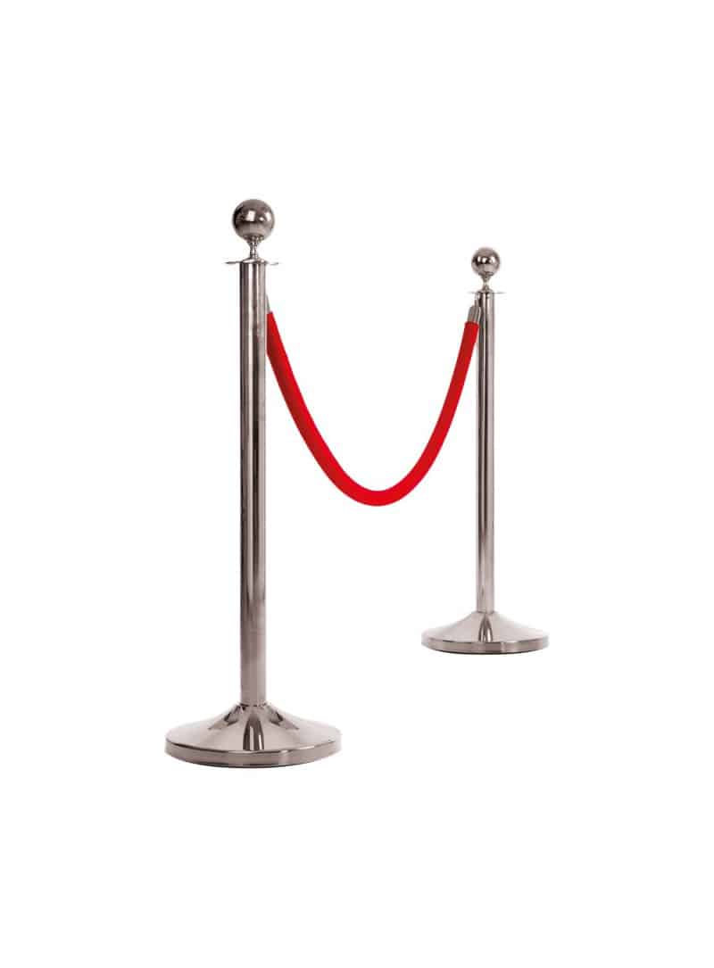 Location Pack Potelets Chromés et Cordon rouge